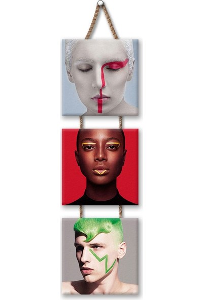 Hero Tasarım Yüzler 3 Parça Ipli Mdf TABLOTLH2737