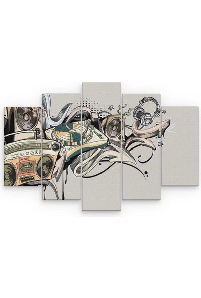 Hero Tasarım Grafiti Music 5 Parça Mdf TABLOTGTB334
