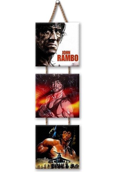 Hero Tasarım Rambo 3 Parça Ipli Mdf TABLOTLH1111