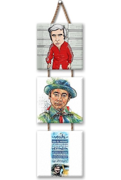 Hero Tasarım Şener Şen 3 Parça Ipli Mdf TABLOTLH1183