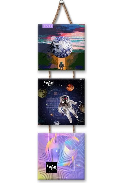 Hero Tasarım Space 3 Parça Ipli Mdf TABLOTLH1174