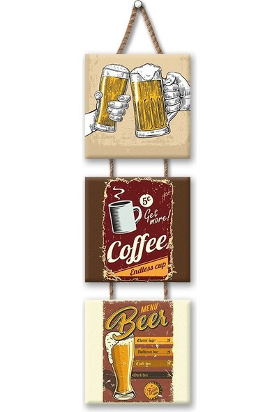 Hero Tasarım Içecekler 3 Parça Ipli Mdf TABLOTLH1520 Hero Tasarım Içecekler 3 Parça Ipli Mdf TABLOTLH1520