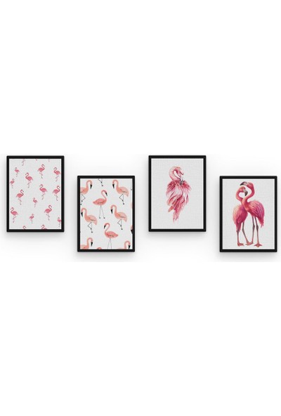 Hero Tasarım Flamingo 4 Parça Mdf TABLOSLA559 Hero Tasarım Flamingo 4 Parça Mdf TABLOSLA559