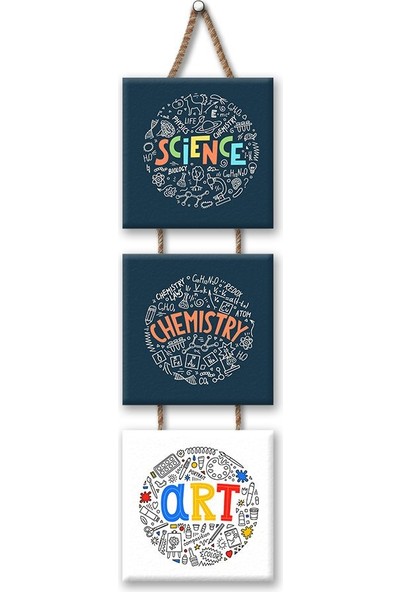 Hero Tasarım Dersler 3 Parça Ipli Mdf TABLOTLH1145