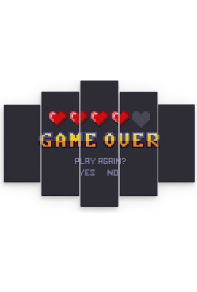 Hero Tasarım Game Over 5 Parça Mdf TABLOTGTB589 Hero Tasarım Game Over 5 Parça Mdf TABLOTGTB589