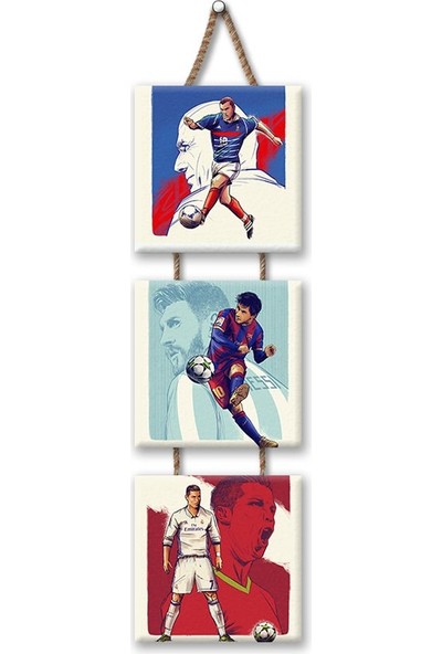 Hero Tasarım Futbolcular 3 Parça Ipli Mdf TABLOTLHT290