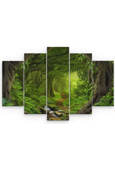 Hero Tasarım Tropikal Ormanlar 5 Parça Mdf TABLOTGTB568
