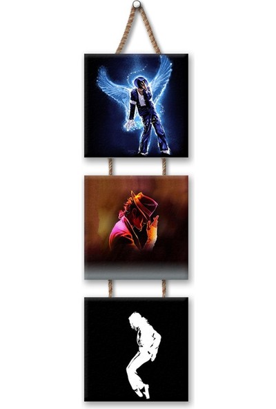 Hero Tasarım Michael Jackson 3 Parça Ipli Mdf TABLOTGTB1326