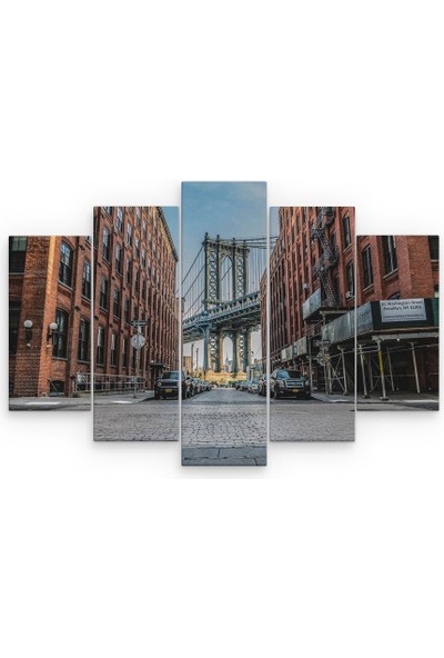 Hero Tasarım Brooklyn Gözünden Manhattan Köprüsü Usa 5 Parça Mdf TABLOTGTB508 Hero Tasarım Brooklyn Gözünden Manhattan Köprüsü Usa 5 Parça Mdf TABLOTGTB508