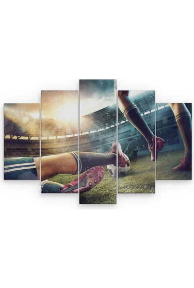Hero Tasarım Futbol Mücadele 5 Parça Mdf TABLOTGTB666 Hero Tasarım Futbol Mücadele 5 Parça Mdf TABLOTGTB666