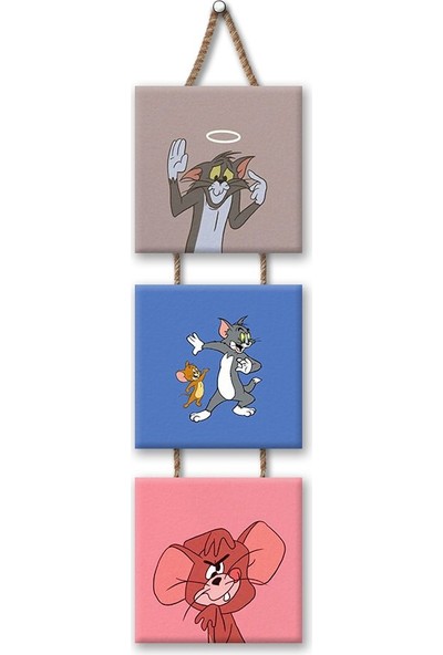 Hero Tasarım Tom ve Jerry 3 Parça Ipli Mdf TABLOTLH2687