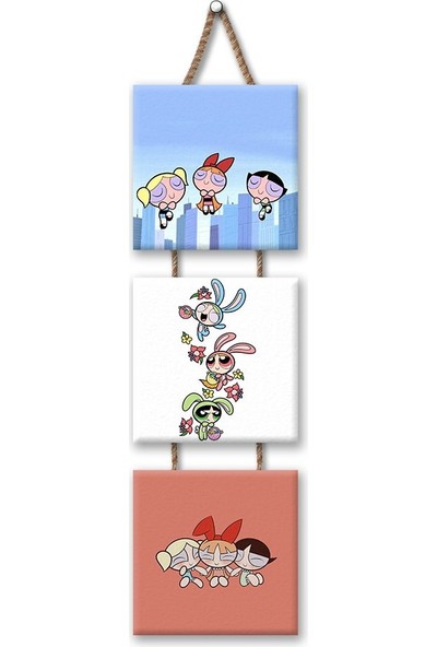 Hero Tasarım Power Puff Girls 3 Parça Ipli Mdf TABLOTLH1176 Hero Tasarım Power Puff Girls 3 Parça Ipli Mdf TABLOTLH1176