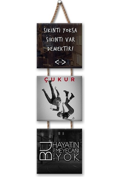 Hero Tasarım Çukur 3 Parça Ipli Mdf TABLOTLHT223