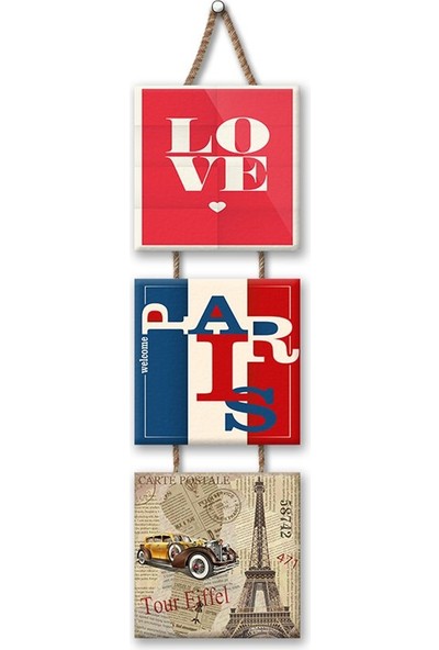 Hero Tasarım Paris 3 Parça Ipli Mdf TABLOTLHT263