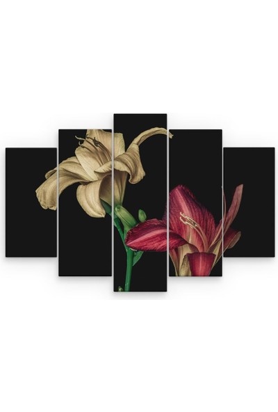 Hero Tasarım Çift Çiçek 5 Parça Mdf TABLOTGTB551