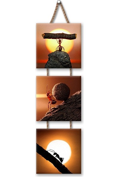 Hero Tasarım Karınca 3 Parça Ipli Mdf TABLOTLH1053