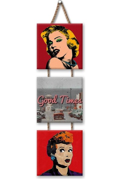 Hero Tasarım Pop Art 3 Parça Ipli Mdf TABLOTLH2603