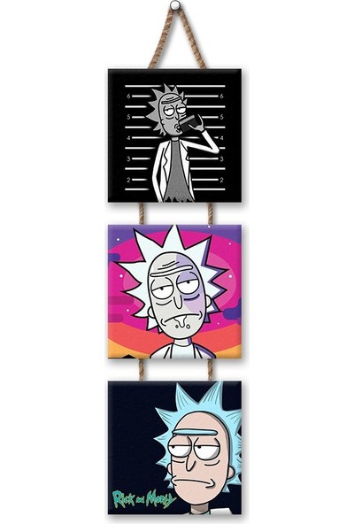 Hero Tasarım Rick 3 Parça Ipli Mdf TABLOTLH1078 Hero Tasarım Rick 3 Parça Ipli Mdf TABLOTLH1078