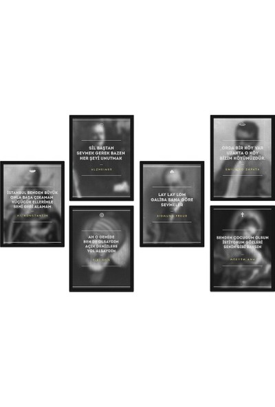 Hero Tasarım Sözler 6 Parça Mdf TABLOGMZ235