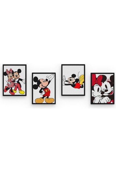 Hero Tasarım Mickey Mouse 4 Parça Mdf TABLOSLA625 Hero Tasarım Mickey Mouse 4 Parça Mdf TABLOSLA625