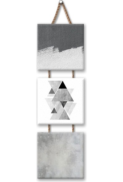 Hero Tasarım Gri 3 Parça Ipli Mdf TABLOTLH2719