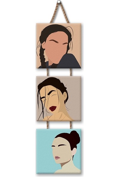 Hero Tasarım Women 3 Parça Ipli Mdf TABLOTLH1561