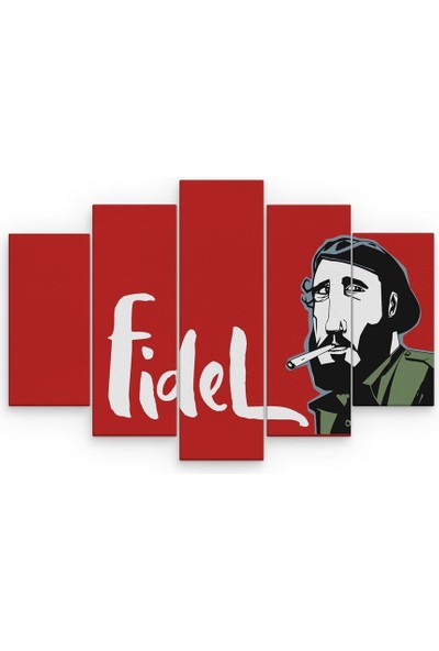 Hero Tasarım Fidel Castro 5 Parça Mdf TABLOTGTB250 Hero Tasarım Fidel Castro 5 Parça Mdf TABLOTGTB250