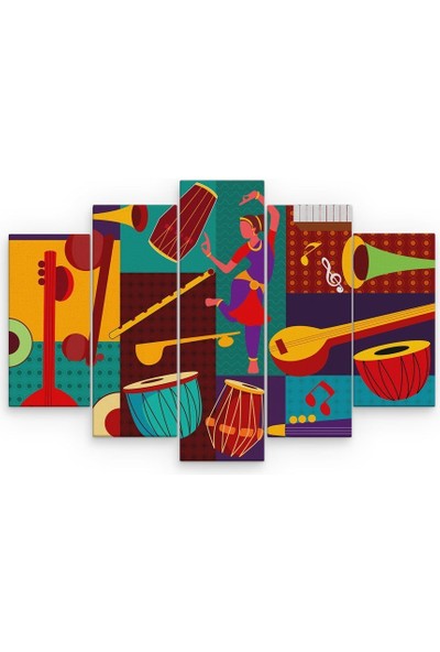 Hero Tasarım Hippi Müzik 5 Parça Mdf TABLOTGTB1066 Hero Tasarım Hippi Müzik 5 Parça Mdf TABLOTGTB1066