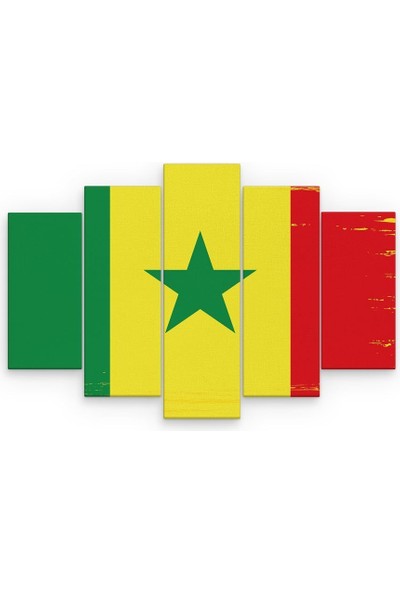 Hero Tasarım Senegal Bayrağı 5 Parça Mdf TABLOTGTB410