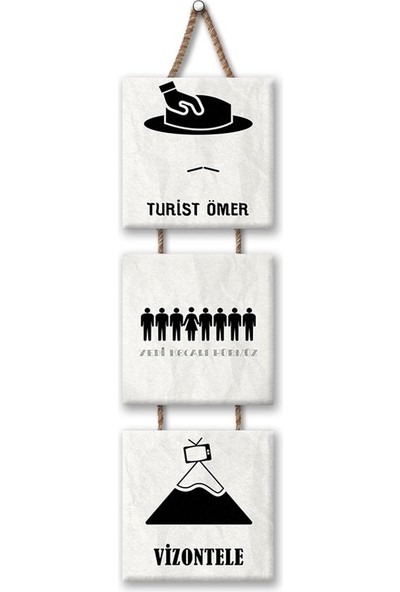 Hero Tasarım Yeşilçam 3 Parça Ipli Mdf TABLOTLHT165