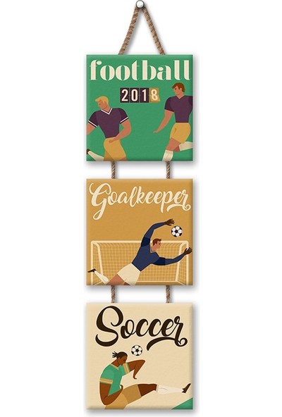 Hero Tasarım Futbol 3 Parça Ipli Mdf TABLOTLHT233