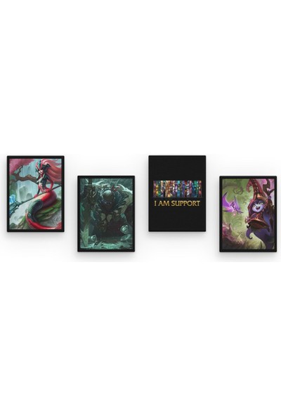 Hero Tasarım Lol Support 4 Parça Mdf TABLOSLA435