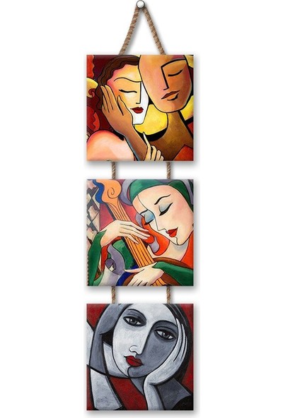 Hero Tasarım Ekspresyonizm 3 Parça Ipli Mdf TABLOTLH2724