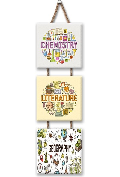 Hero Tasarım Dersler 3 Parça Ipli Mdf TABLOTLH1147