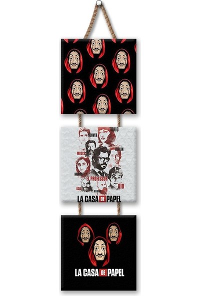 Hero Tasarım La Casa De Papel 3 Parça Ipli Mdf TABLOTLH1507