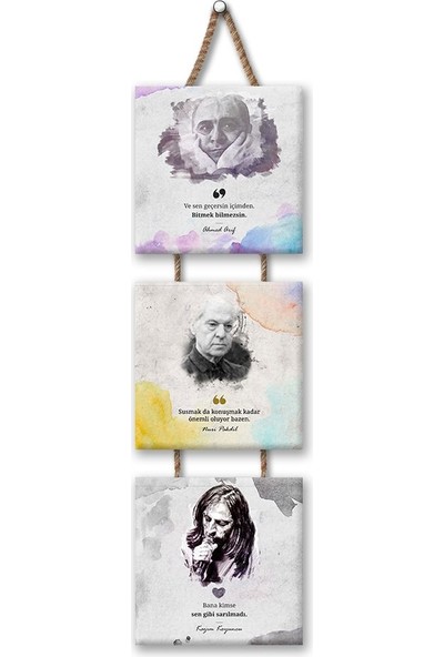 Hero Tasarım Sözler 3 Parça Ipli Mdf TABLOTLH1191