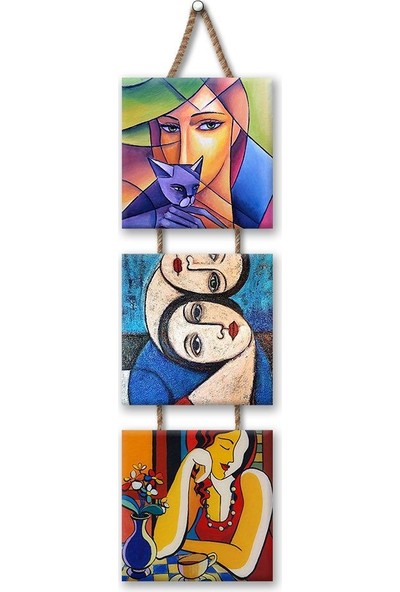 Hero Tasarım Ekspresyonizm 3 Parça Ipli Mdf TABLOTLH2725