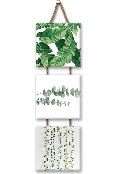 Hero Tasarım Yapraklar 3 Parça Ipli Mdf TABLOTLH2714
