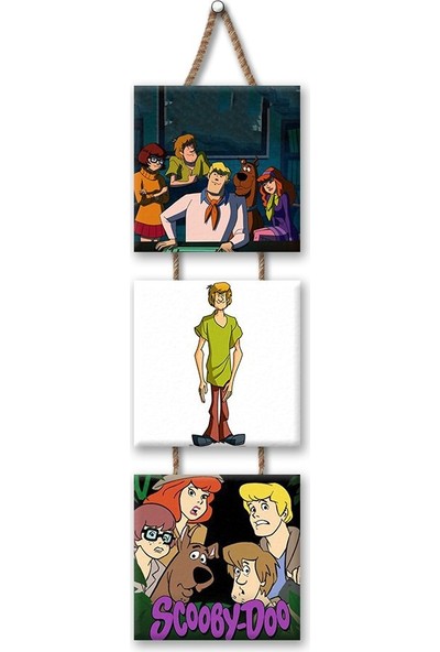 Hero Tasarım Scooby-Doo 3 Parça Ipli Mdf TABLOTLH2669