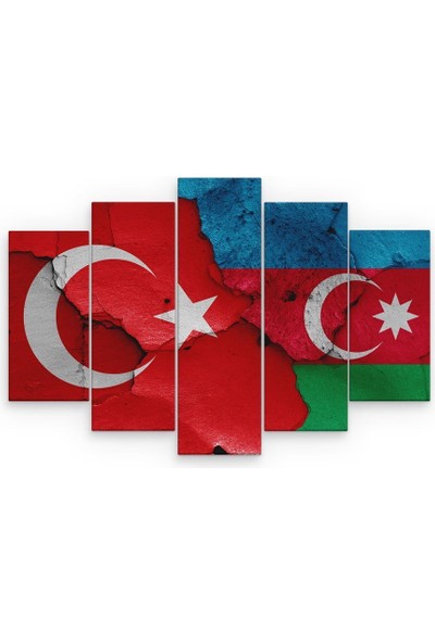 Hero Tasarım Cankardeş Türkiye Azerbaycan 5 Parça Mdf TABLOTGTB509