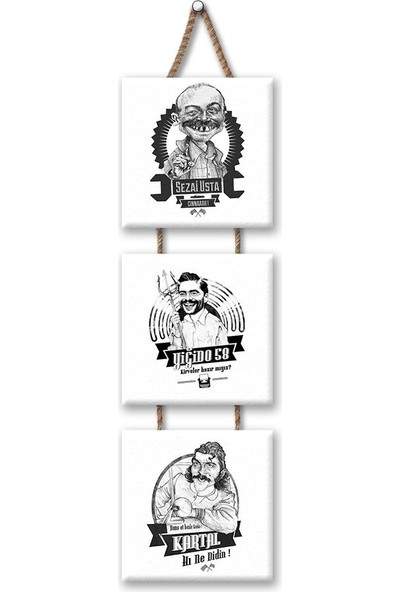 Hero Tasarım Kardeş Payı 3 Parça Ipli Mdf TABLOTLH1509