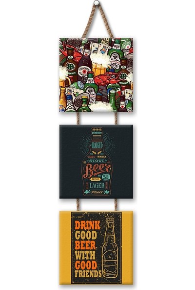 Hero Tasarım Içecekler 3 Parça Ipli Mdf TABLOTLH1522 Hero Tasarım Içecekler 3 Parça Ipli Mdf TABLOTLH1522