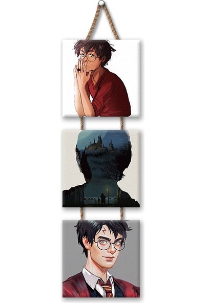 Hero Tasarım Harry Potter 3 Parça Ipli Mdf TABLOTLH2745 Hero Tasarım Harry Potter 3 Parça Ipli Mdf TABLOTLH2745
