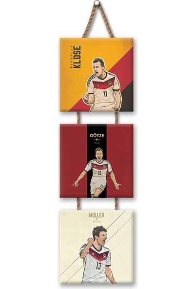 Hero Tasarım Alman Futbolcular 3 Parça Ipli Mdf TABLOTLHT282 Hero Tasarım Alman Futbolcular 3 Parça Ipli Mdf TABLOTLHT282
