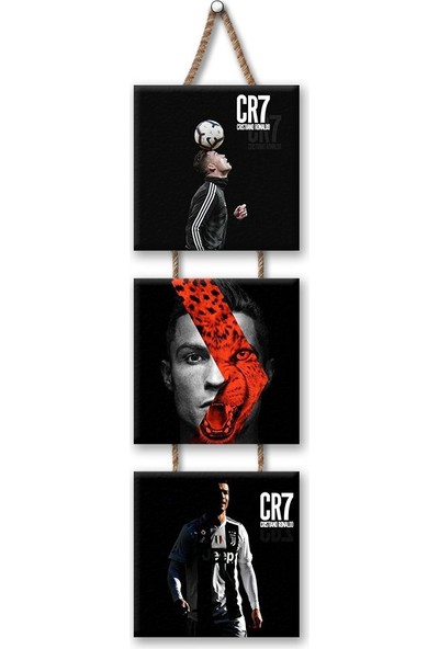 Hero Tasarım Ronaldo 3 Parça Ipli Mdf TABLOTLH1058