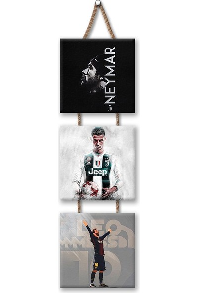 Hero Tasarım Futbolcular 3 Parça Ipli Mdf TABLOTLH1129