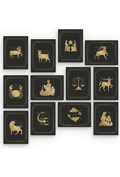 Hero Tasarım Burçlar 12 Parça Mdf TABLOTGTB664