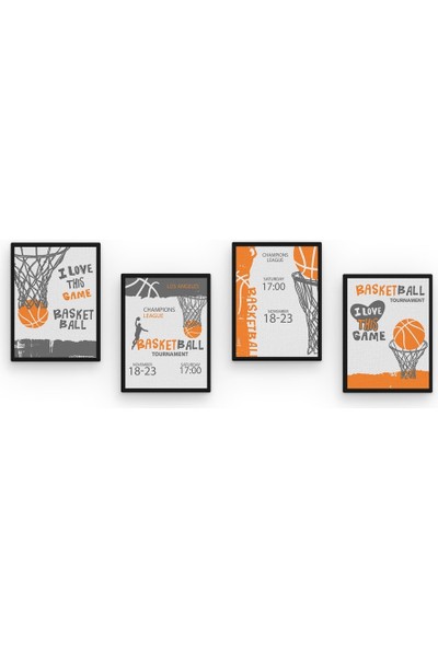 Hero Tasarım Basketbol 4 Parça Mdf TABLOTGTB1196
