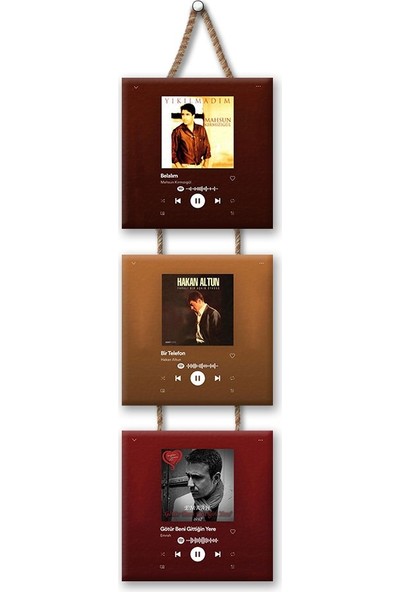 Hero Tasarım Arabesk Spotify Karekodlu 3 Parça Ipli Mdf TABLOTLH1538 Hero Tasarım Arabesk Spotify Karekodlu 3 Parça Ipli Mdf TABLOTLH1538