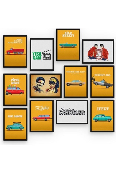 Hero Tasarım Yeşilçam 12 Parça Mdf TABLOTGTB1267